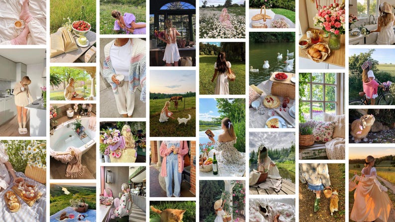 Spring Cottage Core Vision Board Photo Kit Wall Art - Etsy