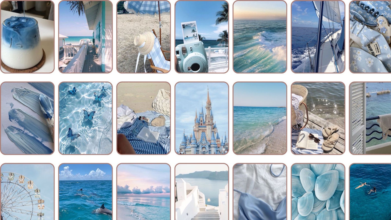 Blue Photo Wall Kit Digital Collage Summer - Etsy