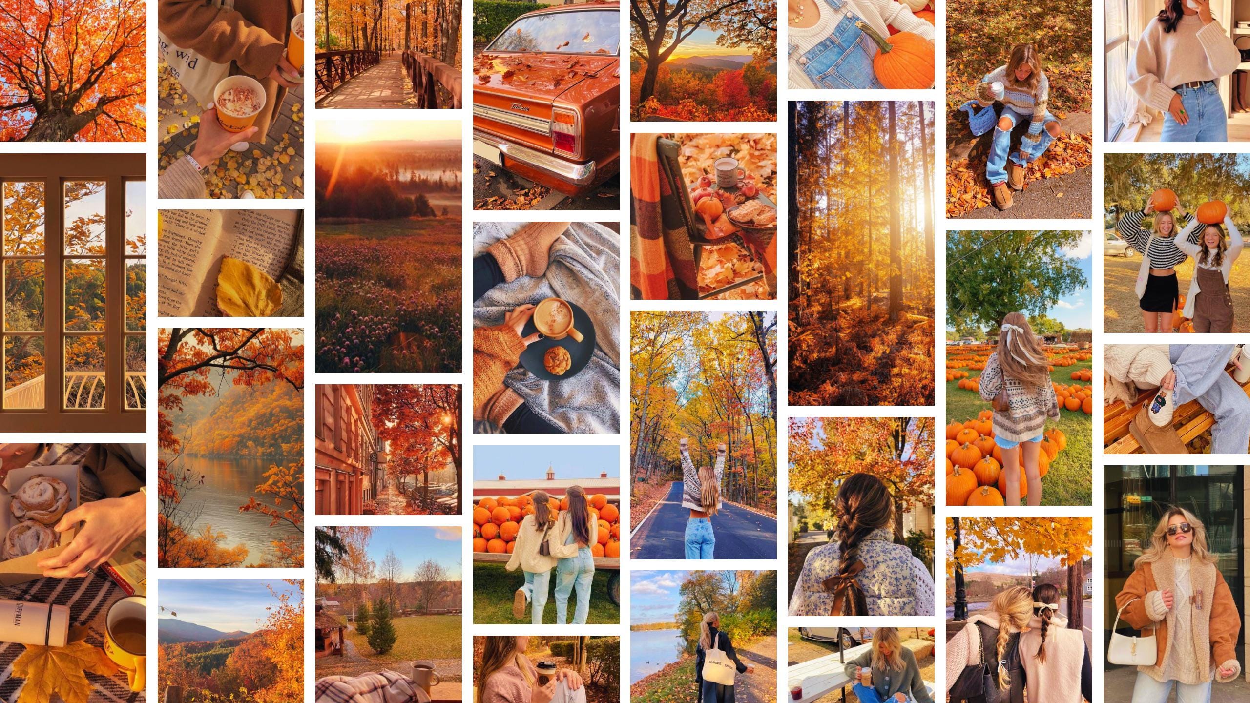 Sunny Fall Photo Wall Kit Digital Collage Journal Photos Aesthetic - Etsy
