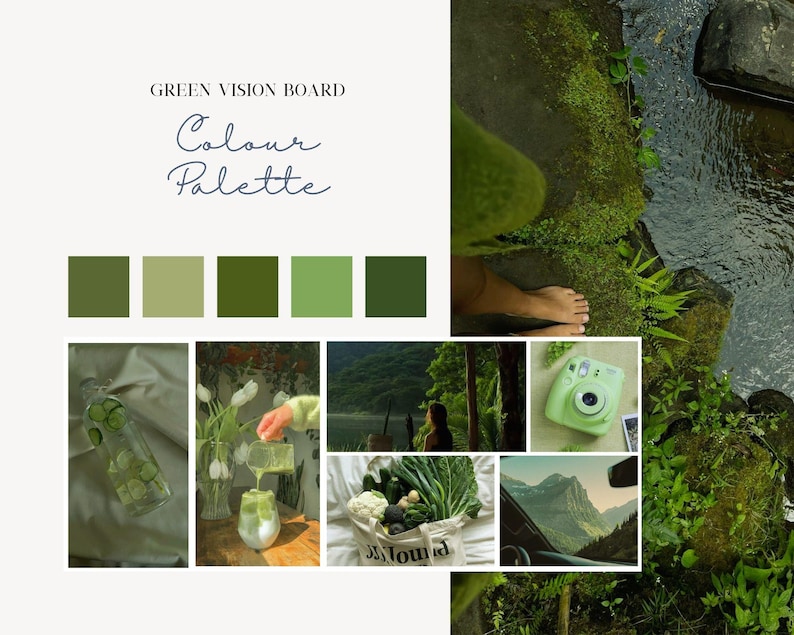 Green Vision Board Wall Art Photo Kit 2026 Planner - Etsy