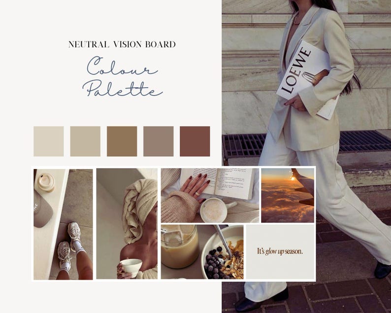 Neutral Cozy Vision Board Wall Art Photo Kit 2026 Planner - Etsy