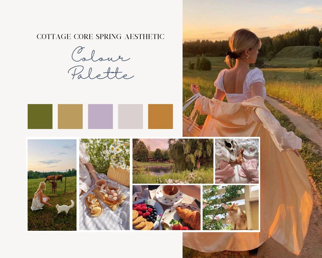 Spring Cottage Core Vision Board Photo Kit Wall Art - Etsy