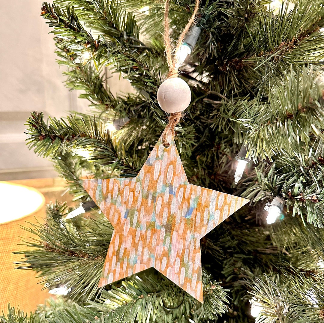 Hand Painted Star Christmas Ornament/ Star Ornament - Etsy