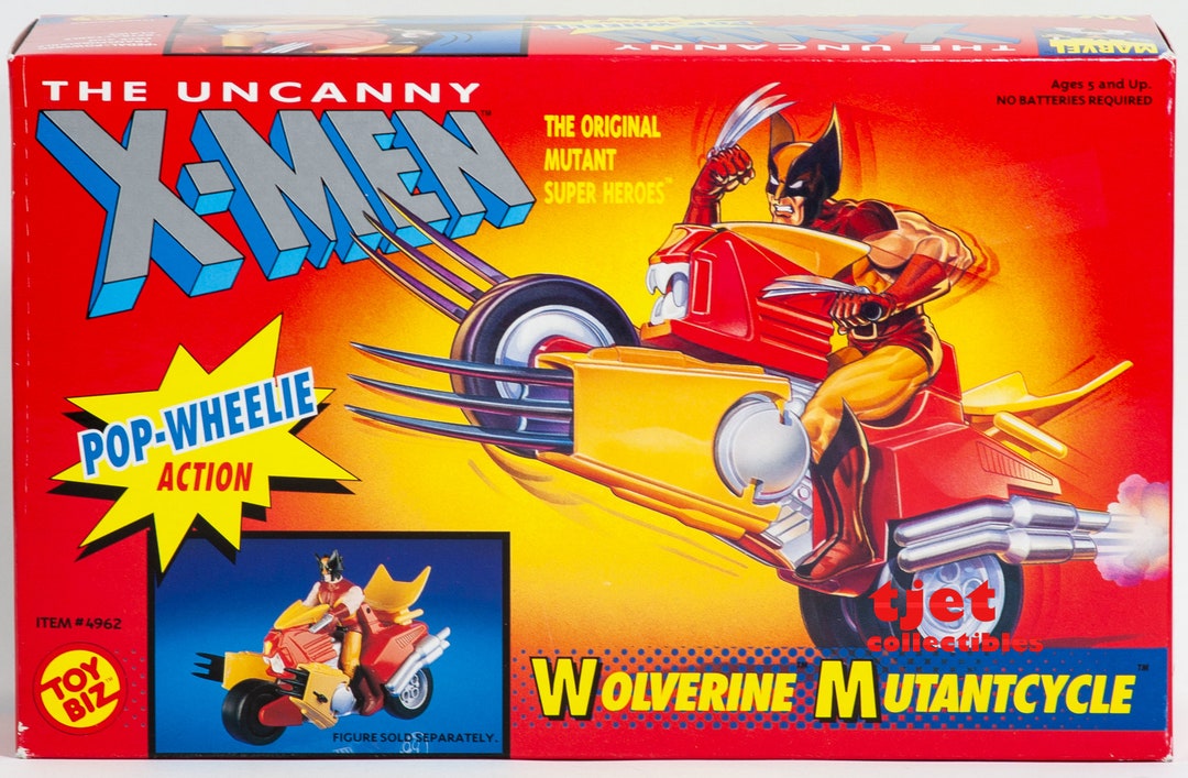 Marvel X-men Wolverine Mutant Cycle Toy Biz Red-orange Box Version 1991 ...