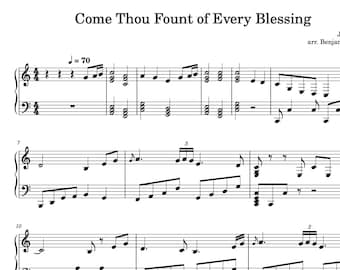 Come, Thou Fount of Every Blessing Piano Sheet Music, Christian Piano ...