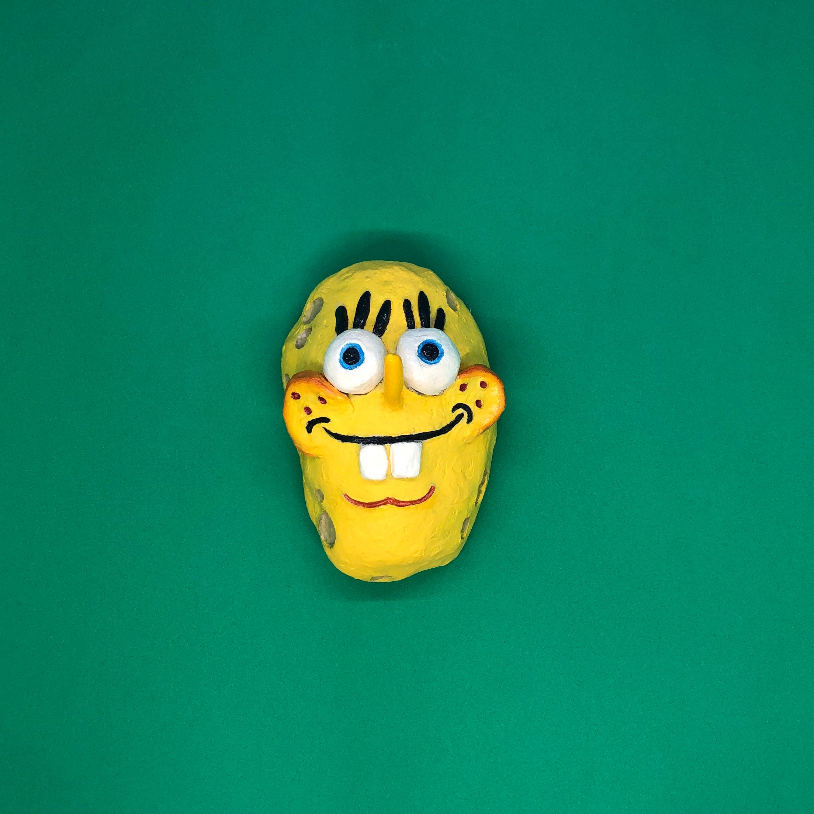Spongebob Clay Face Wall Art Hanging Sculpture HANDMADE - Etsy