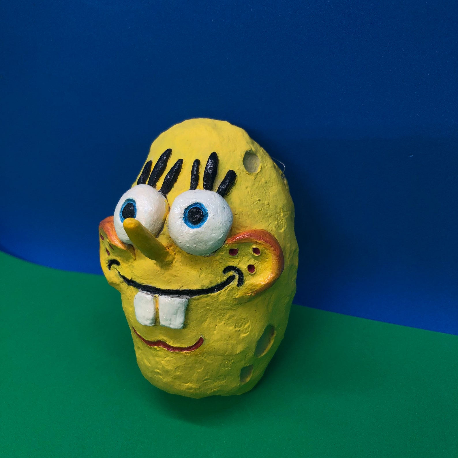 Spongebob Clay Face Wall Art Hanging Sculpture HANDY - Etsy France