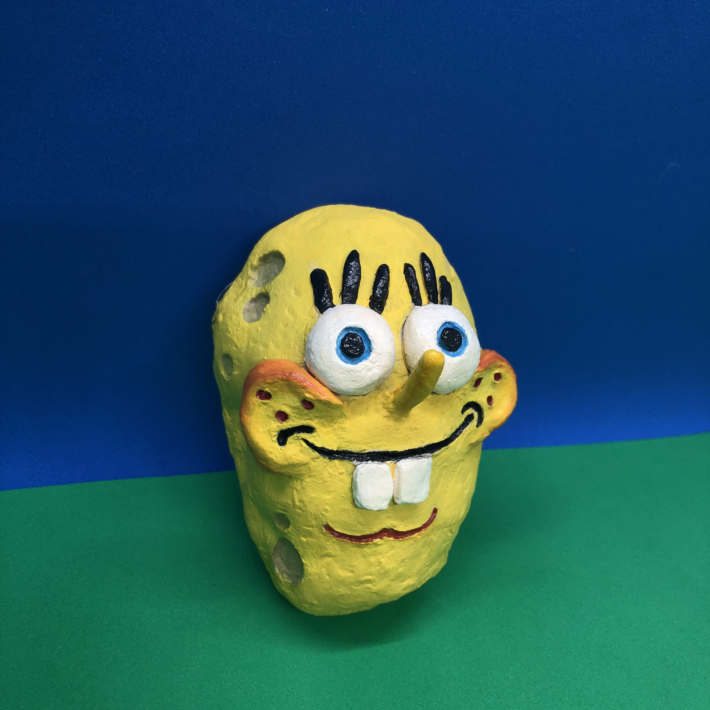 Spongebob Clay Face Wall Art Hanging Sculpture HANDMADE - Etsy