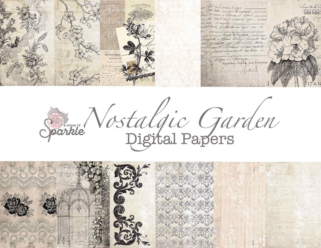 Nostalgic Garden Papers Digital / Printable Journal Pages - Etsy