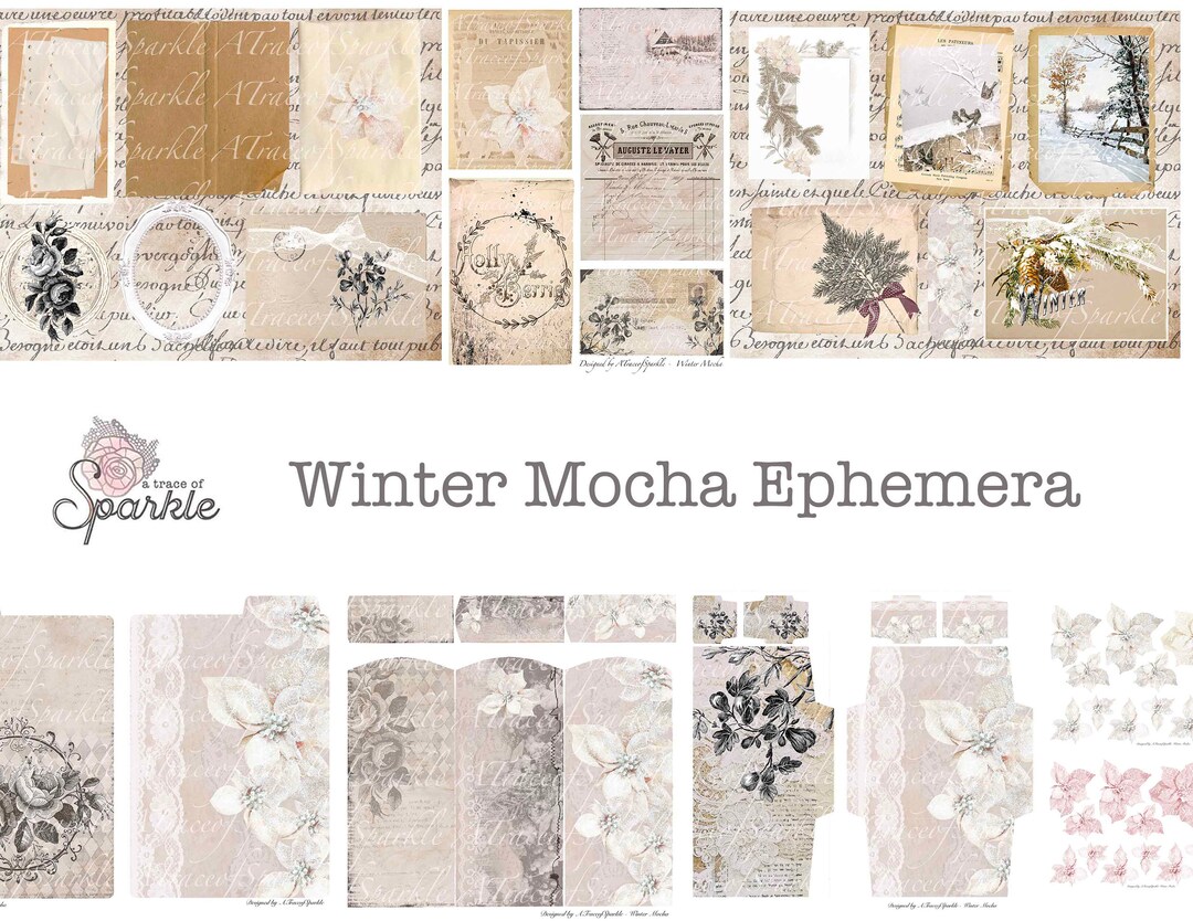 Winter Mocha Ephemera Digital / Printable - Etsy