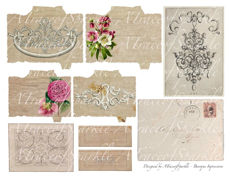 Baroque Impressions Ephemera Digital / Printable - Etsy