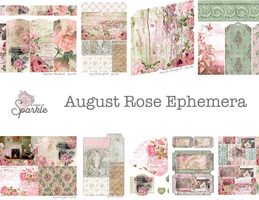 August Rose Ephemera Digital / Printable - Etsy