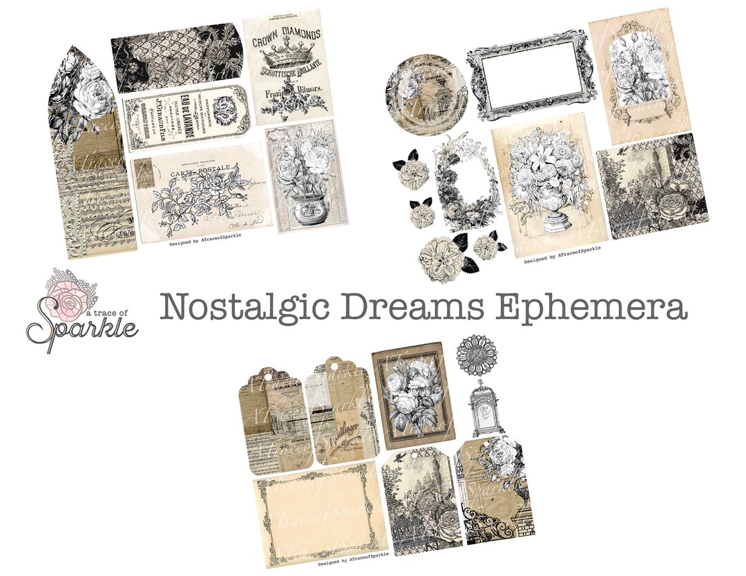 Nostalgic Dreams Ephemera Digital / Printable - Etsy