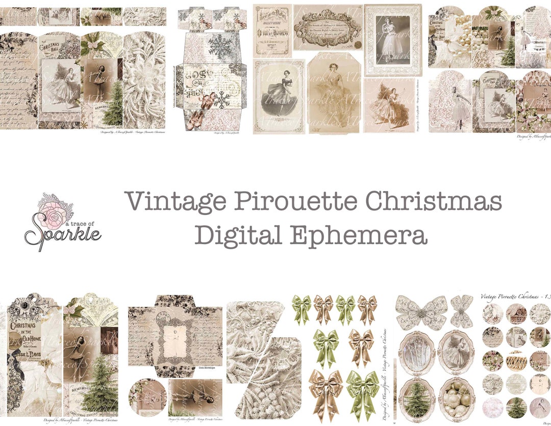 Vintage Pirouette Christmas Ephemera Digital / Printable Christmas ...