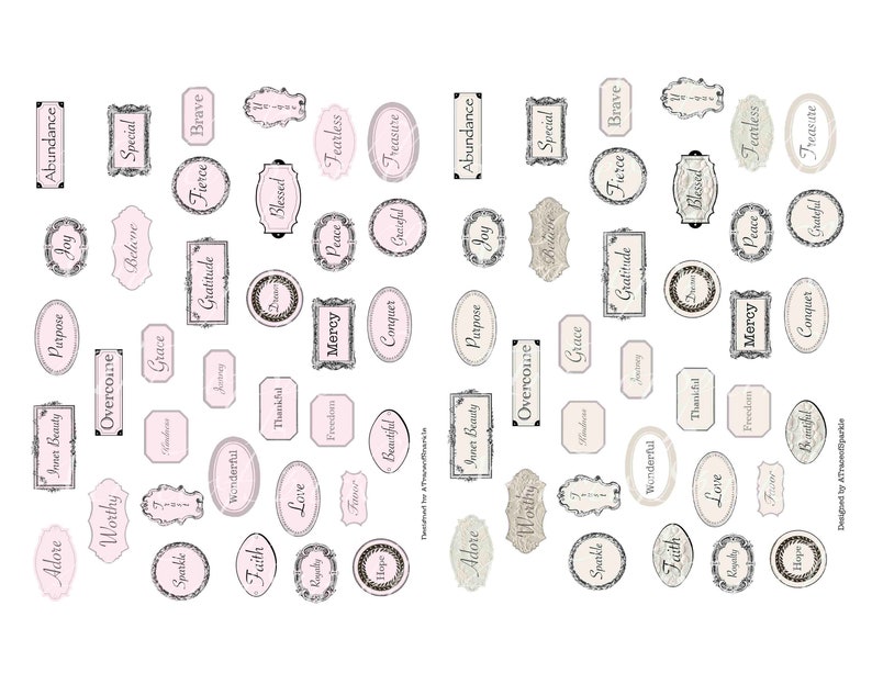 Words of Gratitude Labels Digital / Printable - Etsy