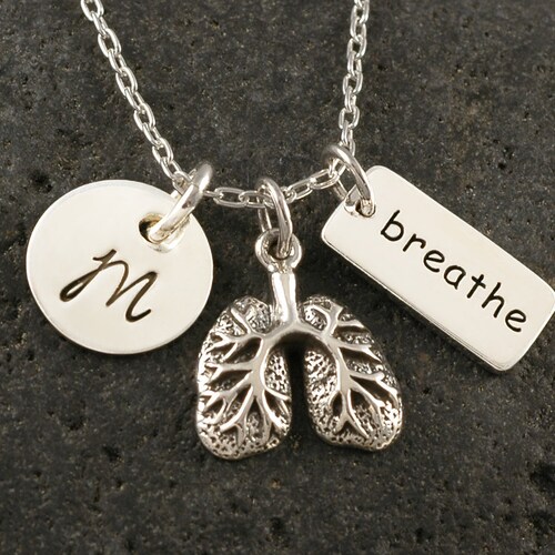 Lung Sterling Silver Necklace You Select Charm Choice and - Etsy