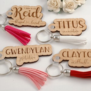 Custom Engraved Wood Keychains, Custom Word, Phrase, Name, Business ...