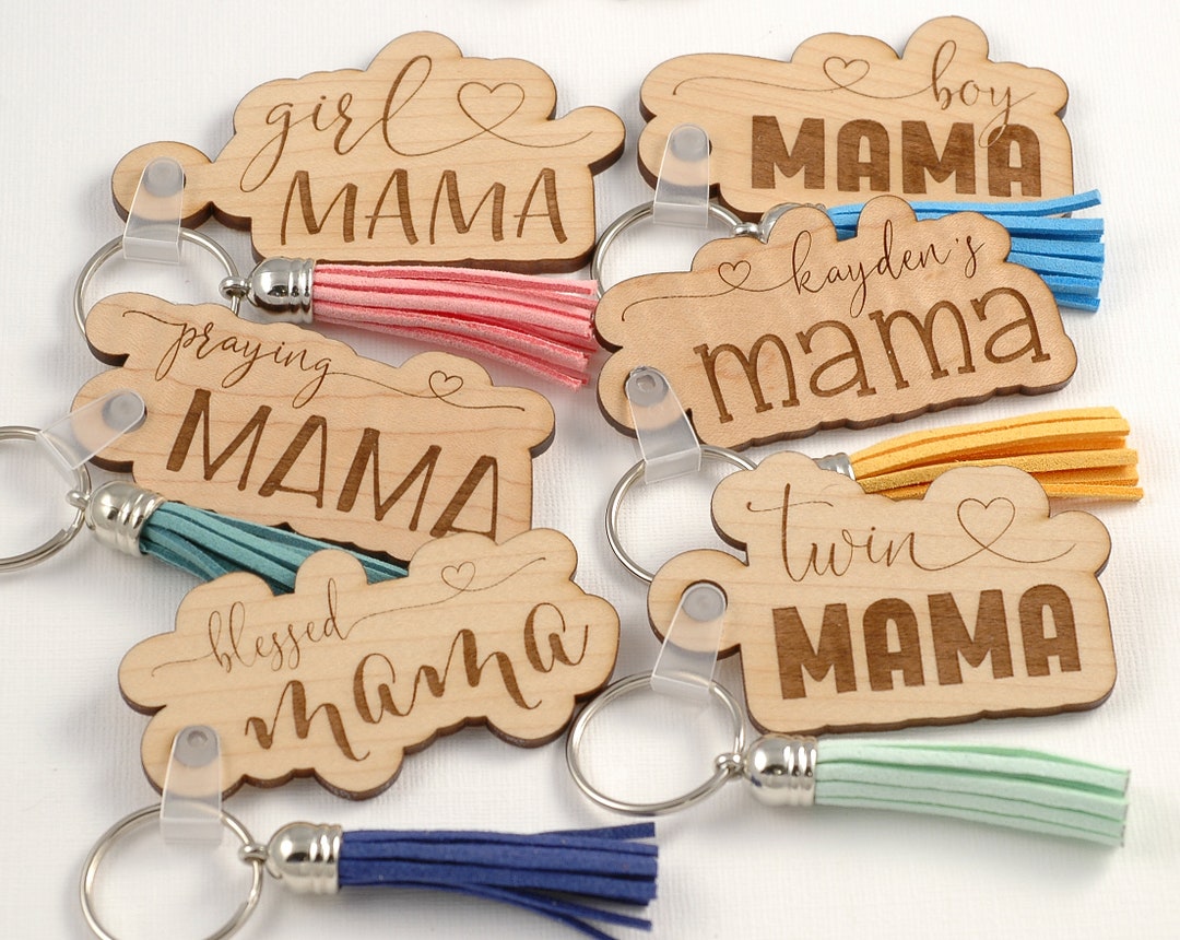 Custom Wood Mama Keychain, Grandma Key Chain, Personalized Kid's Names ...
