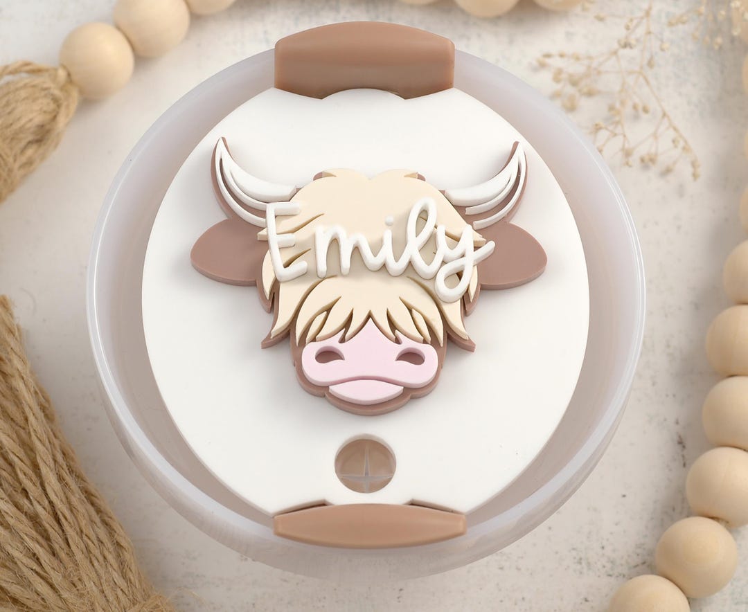 Highland Cow Stanley Tumbler Name Plate Tag for H2.0 Quenchers 20oz ...