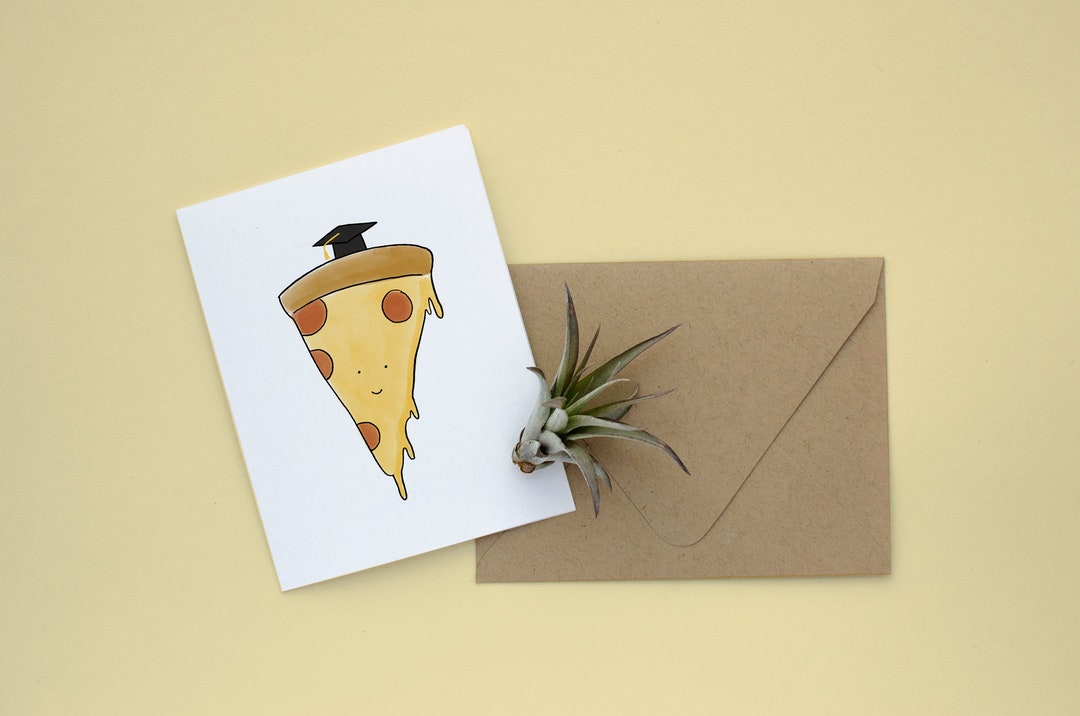 Pizza Graduation Card Food Graduation High School Grad - Etsy