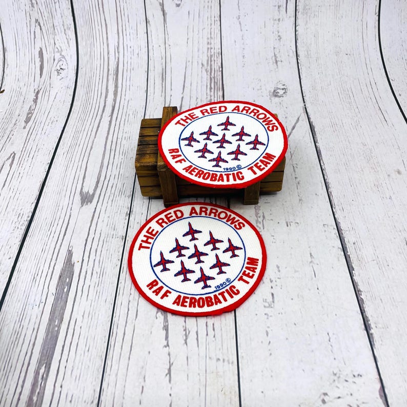 Vintage RAF Red Arrows Embroidered Patch Set – 1990 Aerobatic Team ...