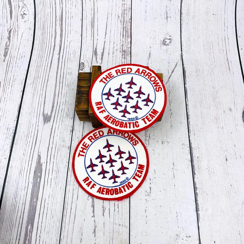 Vintage RAF Red Arrows Embroidered Patch Set – 1990 Aerobatic Team ...