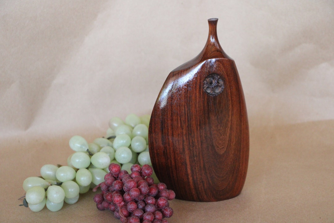 DOUG AYERS - Asymmetrical Wood Weed Pot - Mid Century Modern - 8.5 X 4. ...