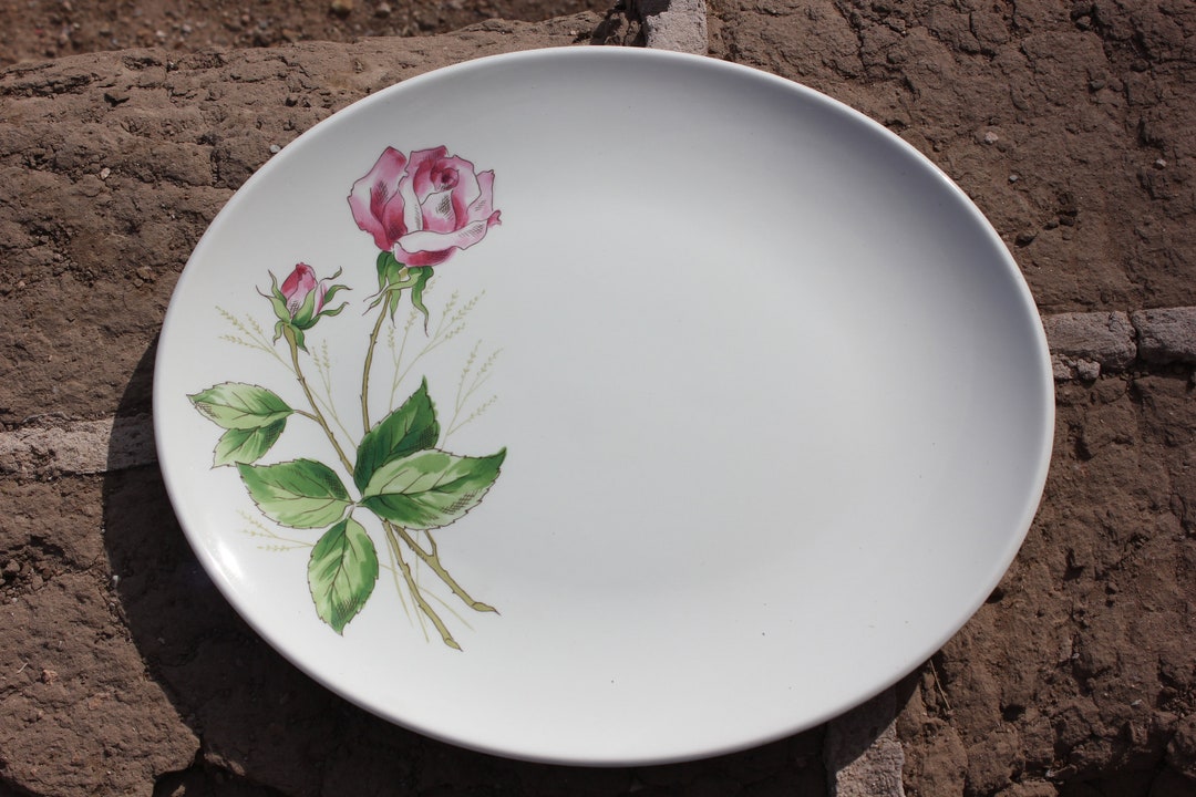 Vintage Edwin Knowles Tea Rose Platter: 14" Pink Roses China - Etsy