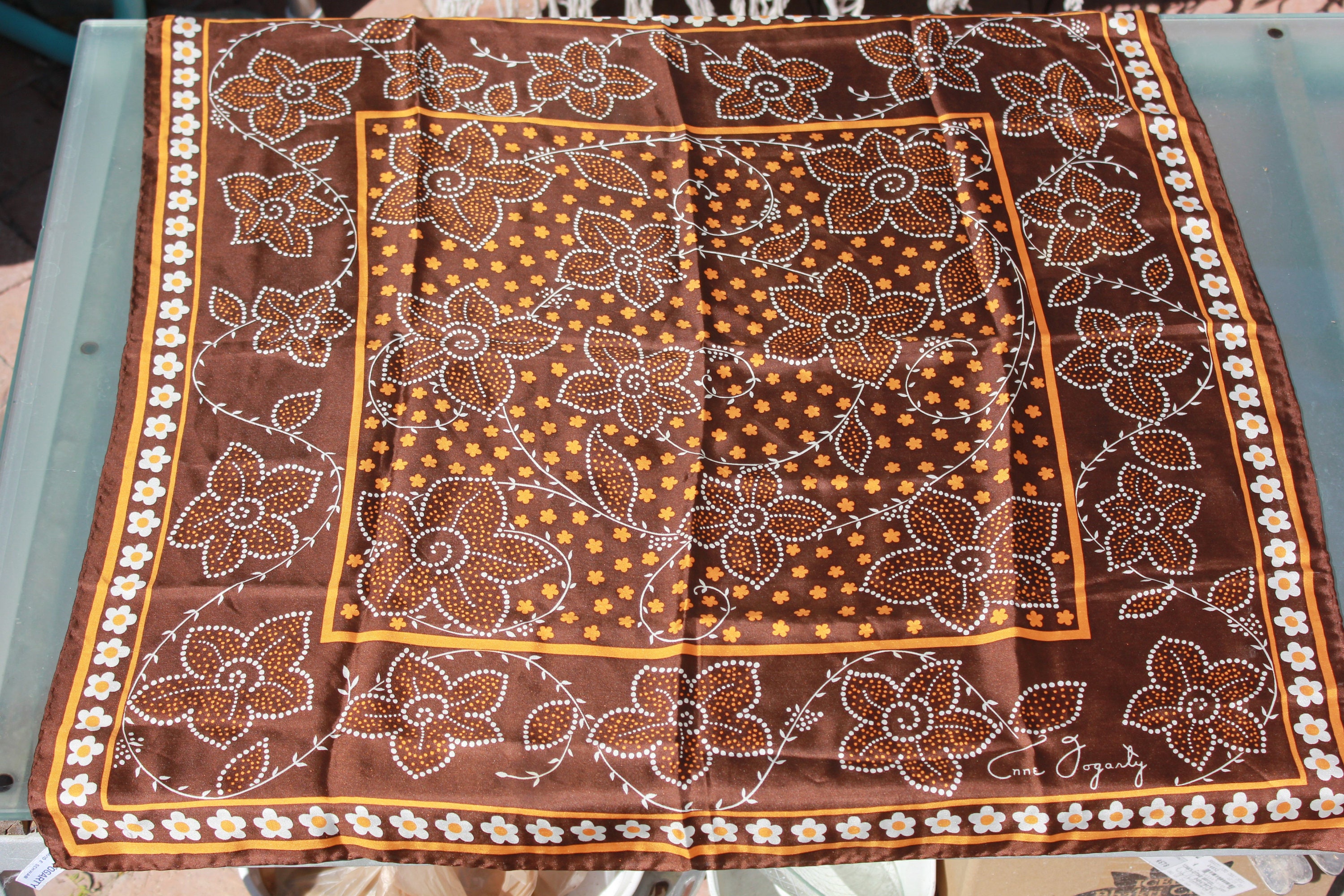 1960's 1970's Vintage Silk Scarf Designed by Anne - Etsy