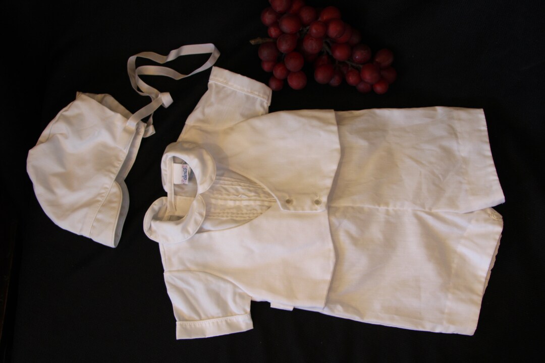 1970's Vintage - ALEXIS - Baby Boy 9 Month Baptism / Christening Romper ...