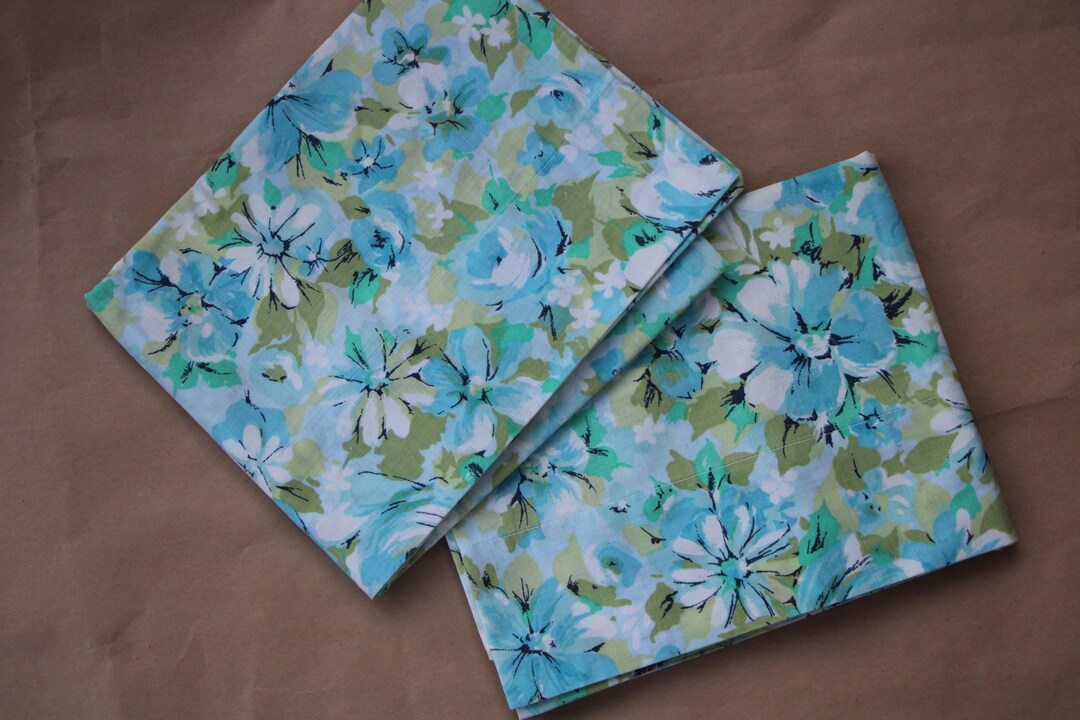 1970 - 1972 Vintage - Springmaid Marvalaire - MOON FLOWER in BLUE ...