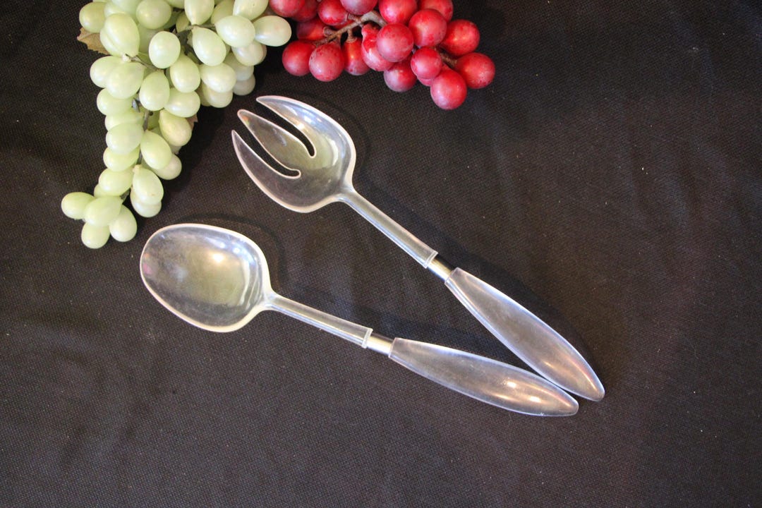 1980's Vintage - LUCITE Salad Server Set - Unknown Manufacturer - 12 1/ ...