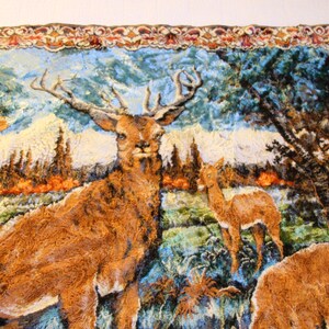 1970's Vintage - Deer Tapestry - Made in Italy - 46 X 68.5 Inches ...