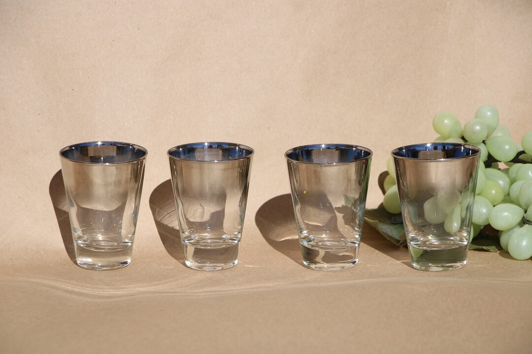 Vintage 1950s Queens Lusterware Silver Fade Cocktail Glasses, Set of 4 ...