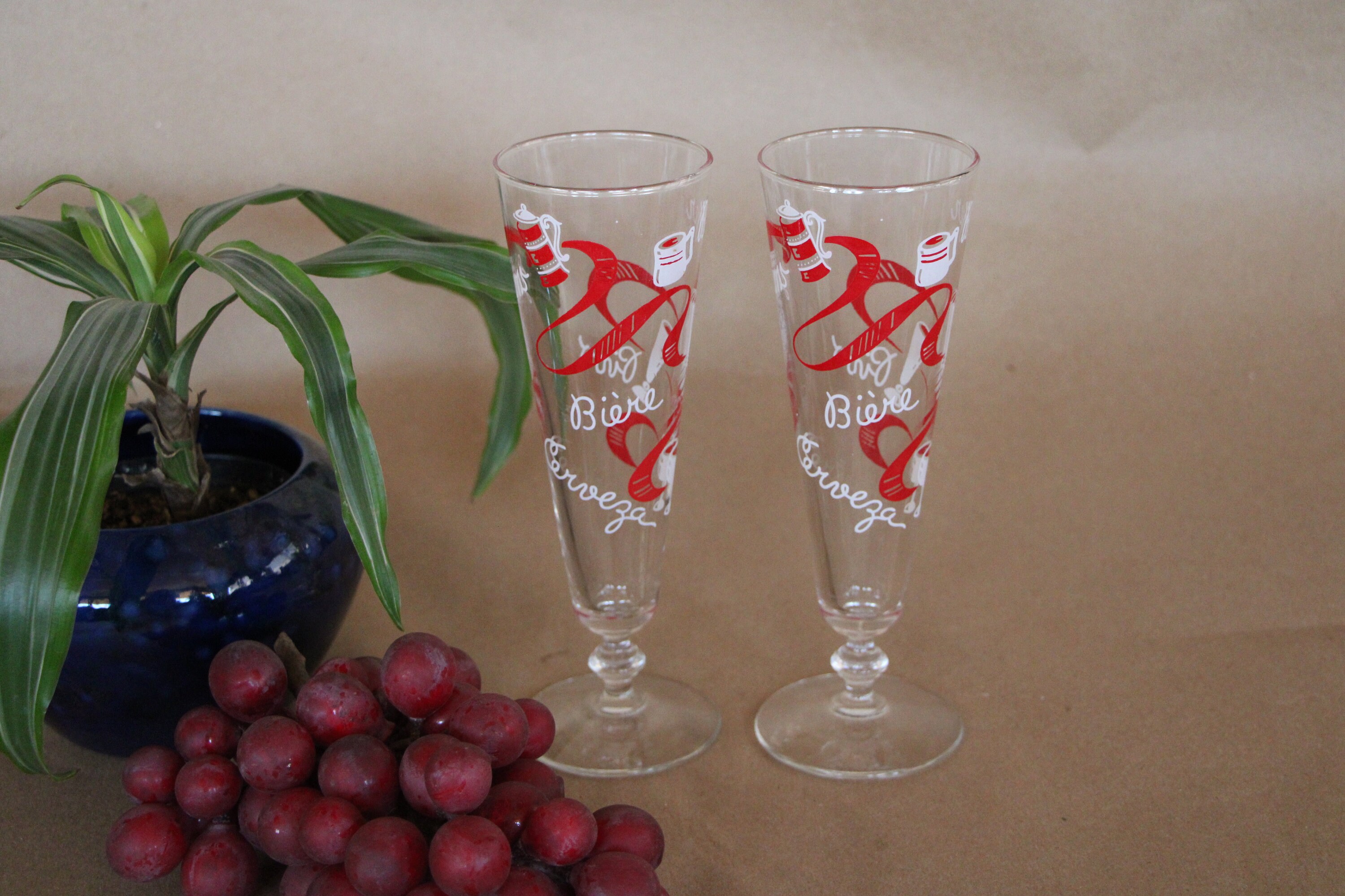 1953 Vintage Libbey Glassware International Set Of Two Etsy