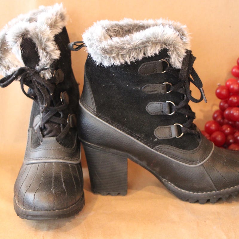 Vintage Suede Fur Boots - Etsy