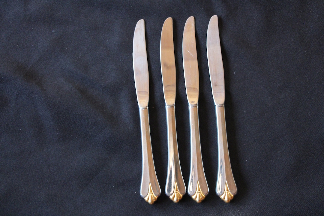 1987 Vintage - Oneida Stainless - GOLDEN ROYAL FLUTE - Set of Four ( 4 ...