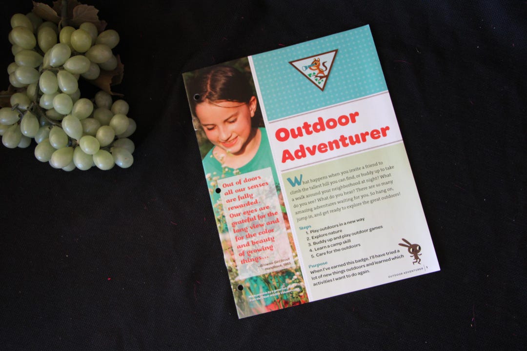 Girl Scout Brownie - OUTDOOR ADVENTURER - Badge / Try-it - Printed ...