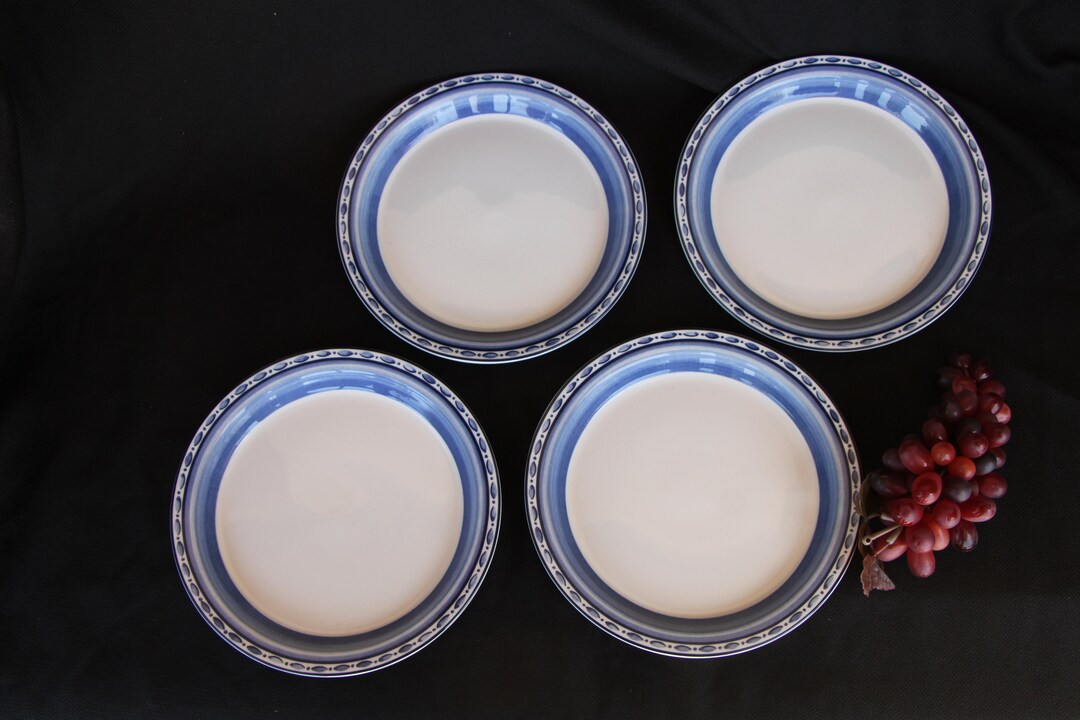 2003 2019 Vintage Dansk Bistro Line BELGIAN BLUE Set of Four 4 Salad ...