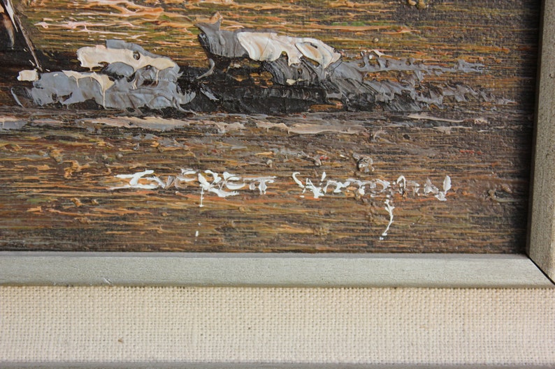 1970's 1980's Vintage Original Painting by Everett Woodson Oil on ...