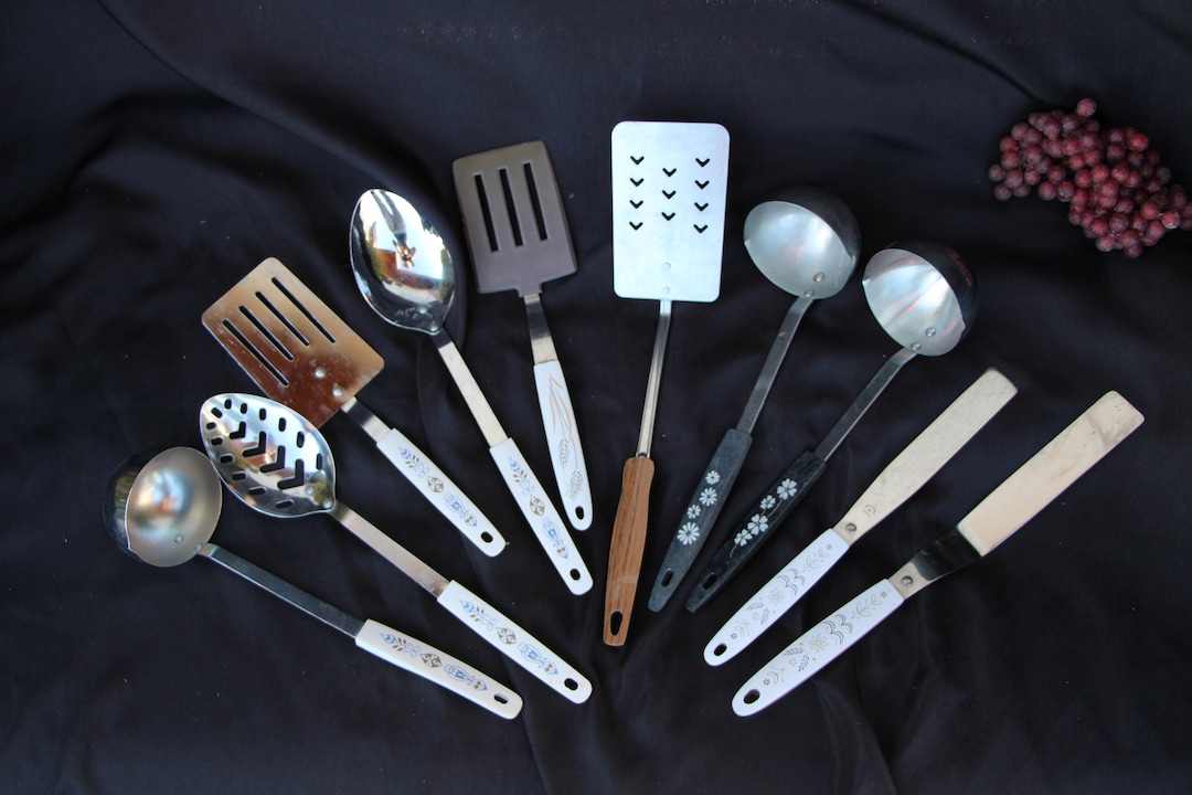 1970s Vintage Stainless Steel Cooking Utensil With Plastic Handle ...
