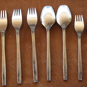 Vintage ICM Italy Stainless Steel Flatware UNKNOWN PATTERN Lot of 7 ...
