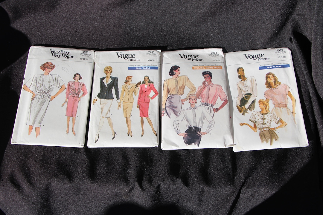 1980's Vintage - VOGUE - Sewing Patterns - CHOICE - 9513, 7135, 7281 ...