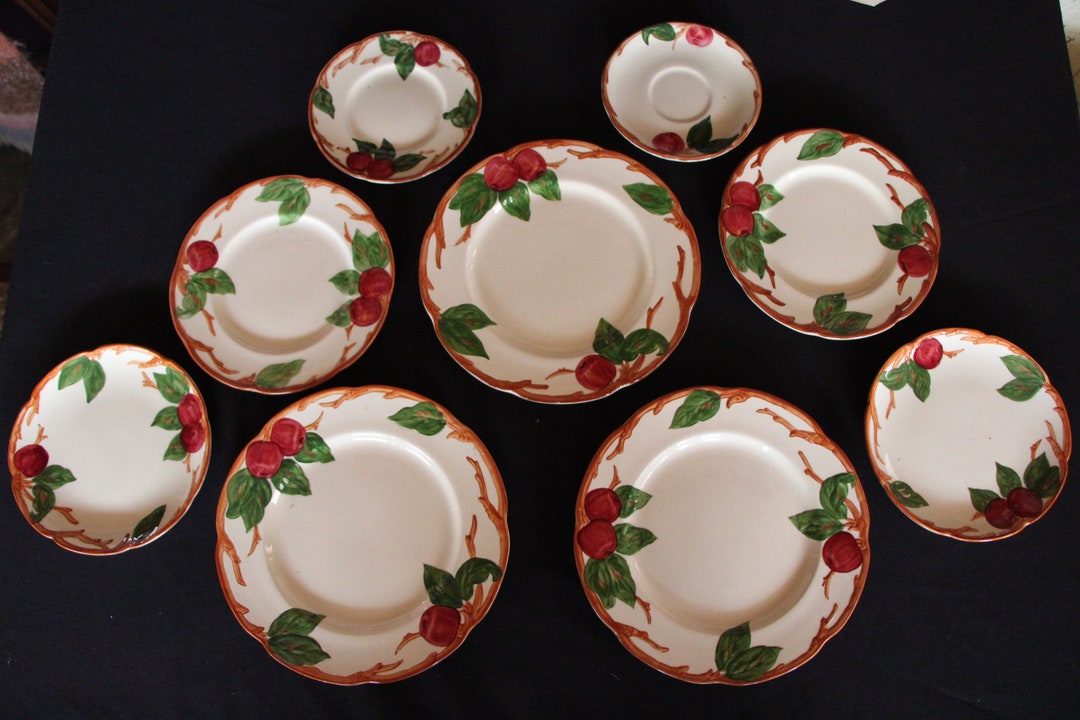 Vintage Franciscan Apple Plates: USA Dinnerware Set (9 Pieces) - Etsy