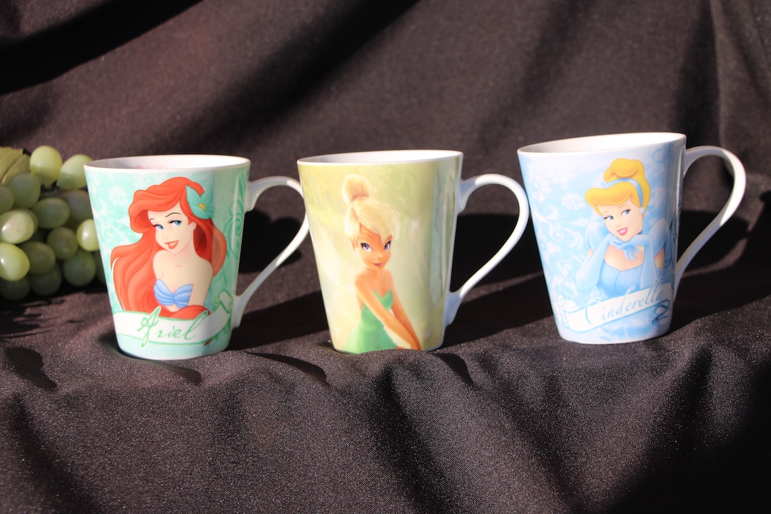 FREE SHIPPING 1990's Vintage Disney Princess Coffee Mugs / Cups Set of ...