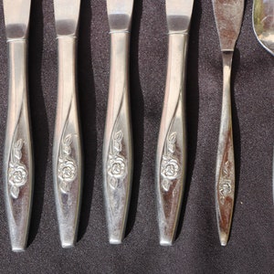 1968 Vintage - Oneida / Oneidacraft - LASTING ROSE - Stainless Flatware ...