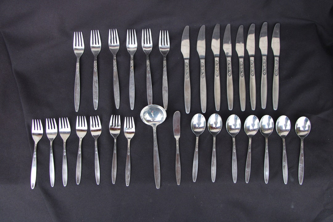 1960's - 1970's Vintage - Amefa Stainless Flatware - TULIP TIME - Lot ...