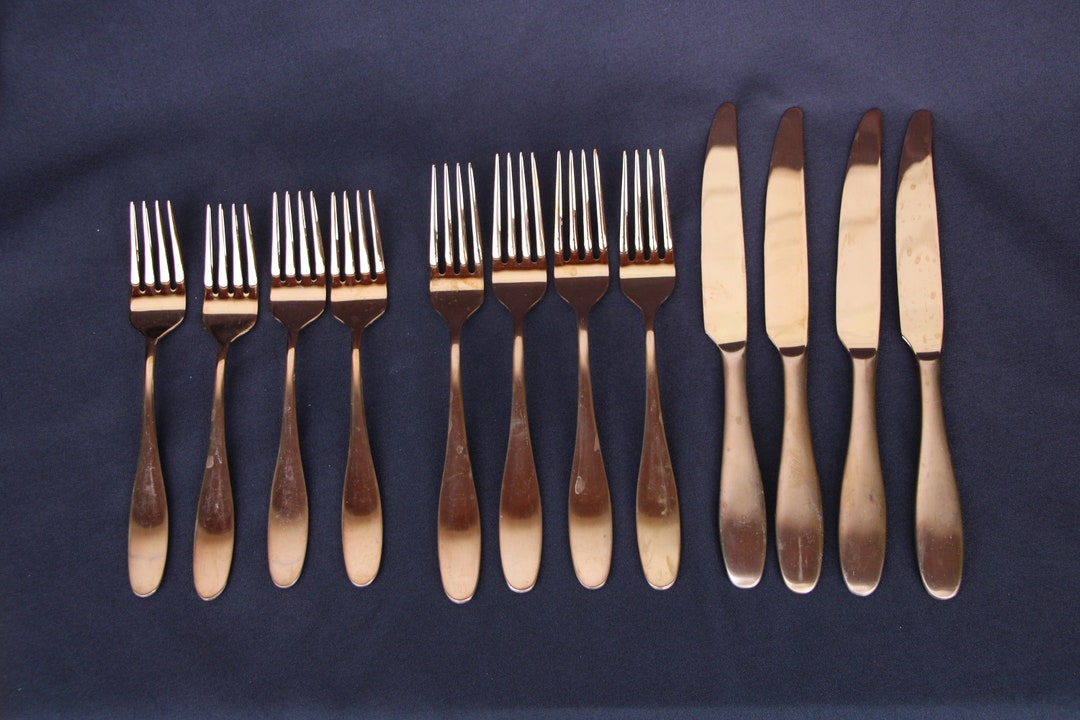 Mikasa - HAMILTON COPPER - Lot of Twelve ( 12 ) Pieces - Stainless Steel Flatware - Very Good ...