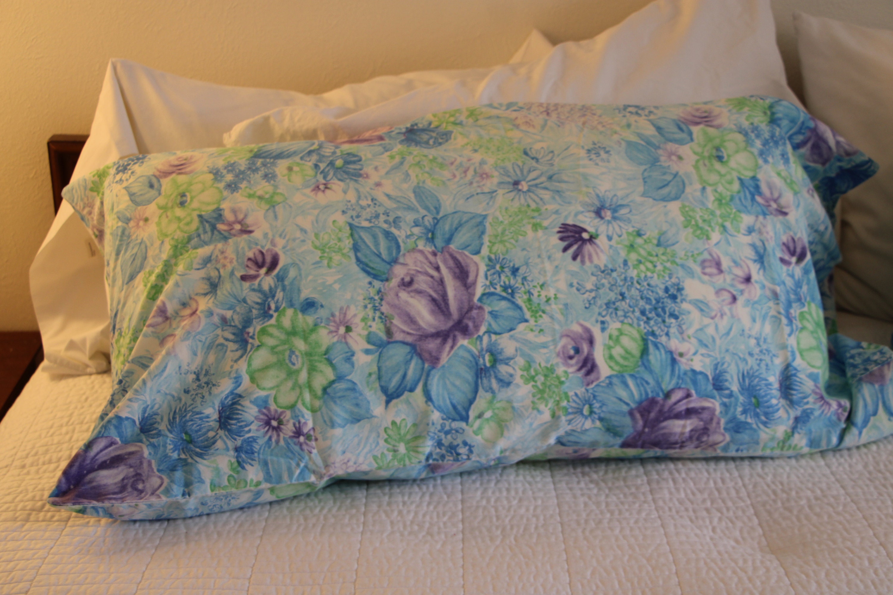 1970's Vintage Dan River Purple and Blue Floral Pair - Etsy