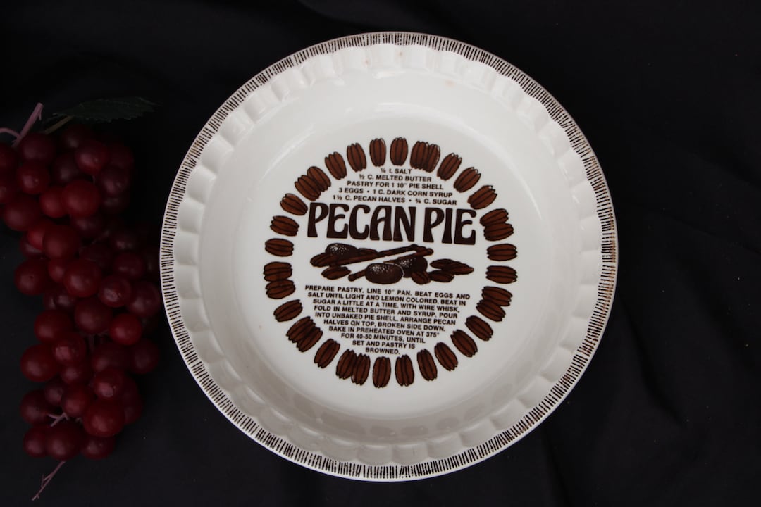 1980's Vintage - Royal China by Jeanette Recipe Pie Plate - PECAN PIE - 10 7/8 Inches - Very ...
